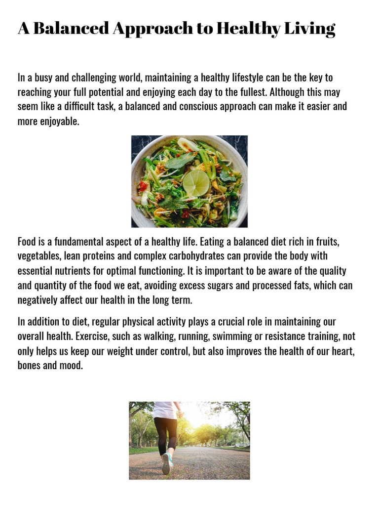 A Balanced Approach To Healthy Living | PDF