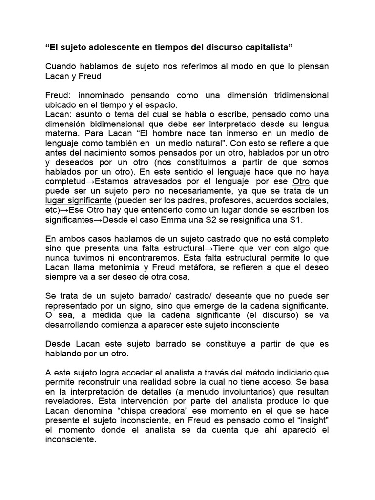 Un Entrañable y Tardio Despertar | PDF | Jacques Lacan | Libido
