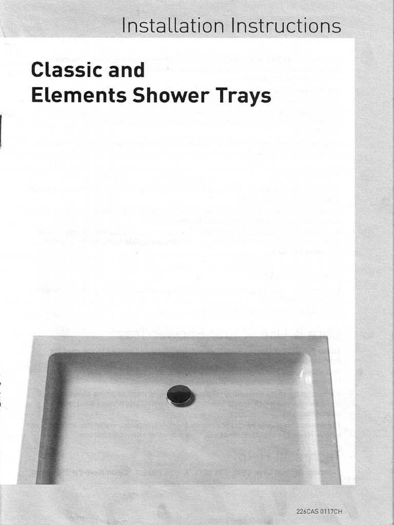 Shower Tray Installation Instructions | PDF