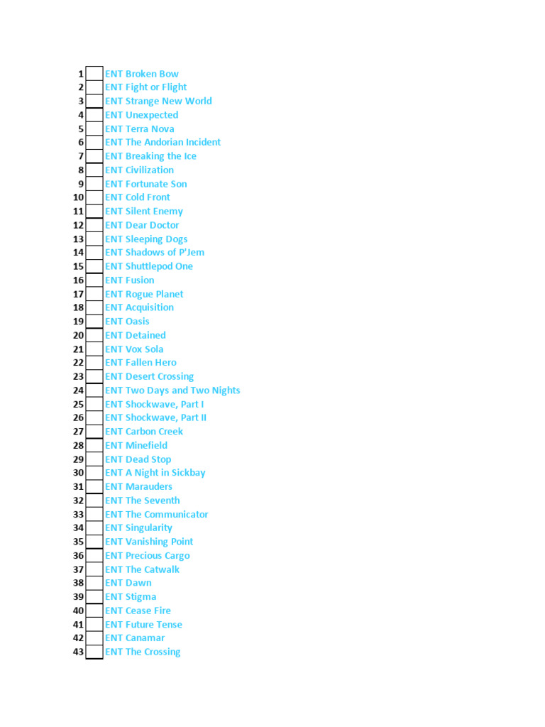 Star Trek Episode List by Series | PDF | Star Trek: The Original Series ...