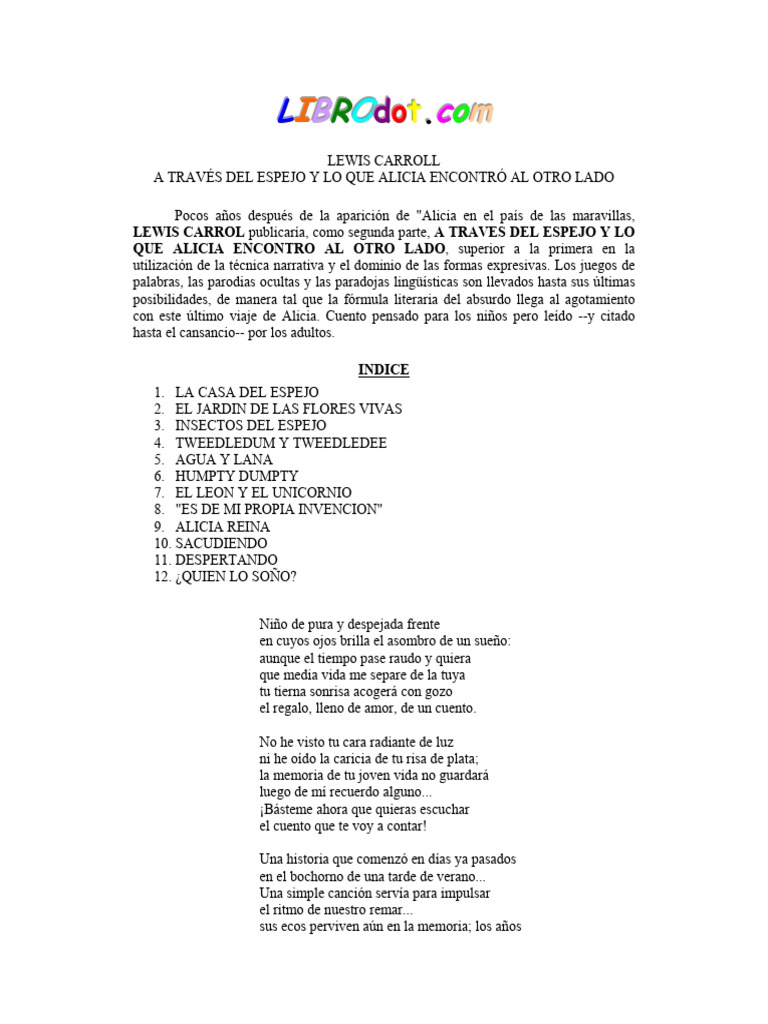 A_través_del_espejo_y_lo_que_Alicia_encontró_al_otro_lado[1] | PDF ...