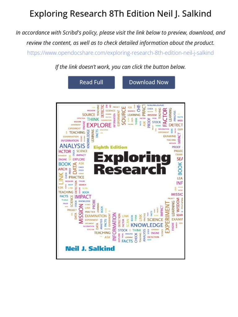 Exploring Research 8th Edition Neil J. Salkind Complete Edition | PDF ...