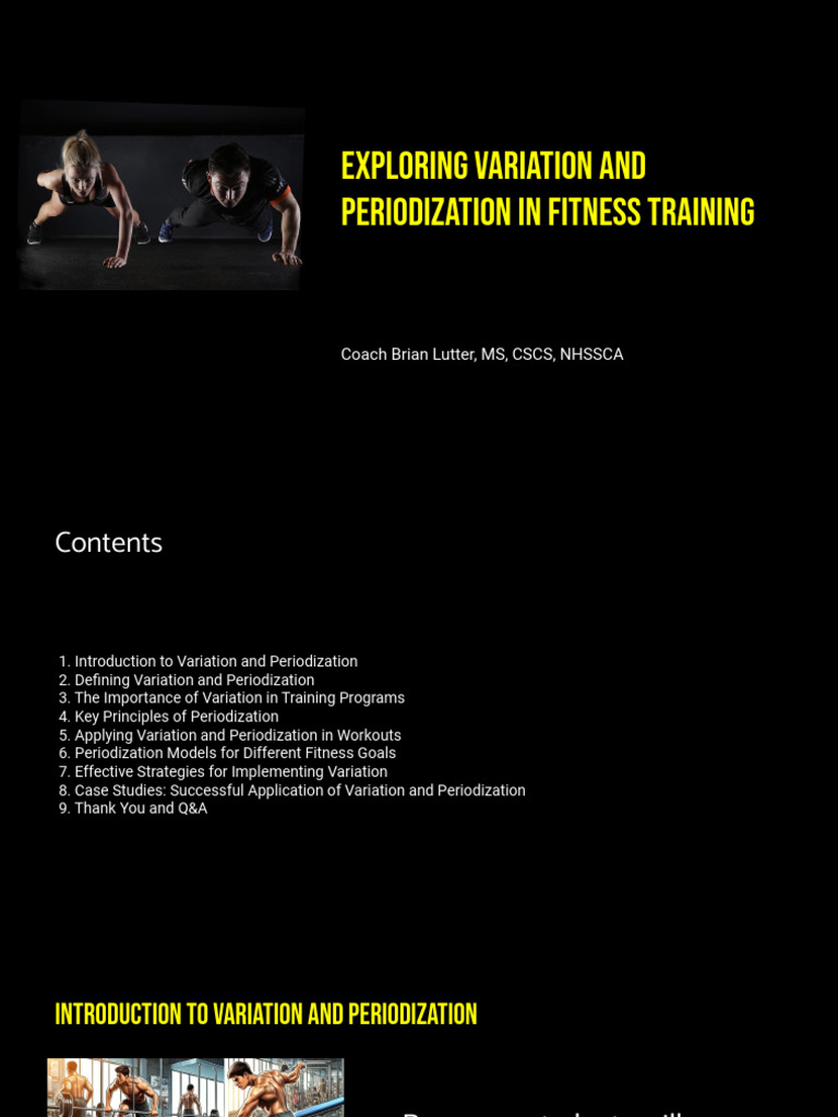 Fitness Training: Variation & Periodization | PDF | Physical Fitness ...