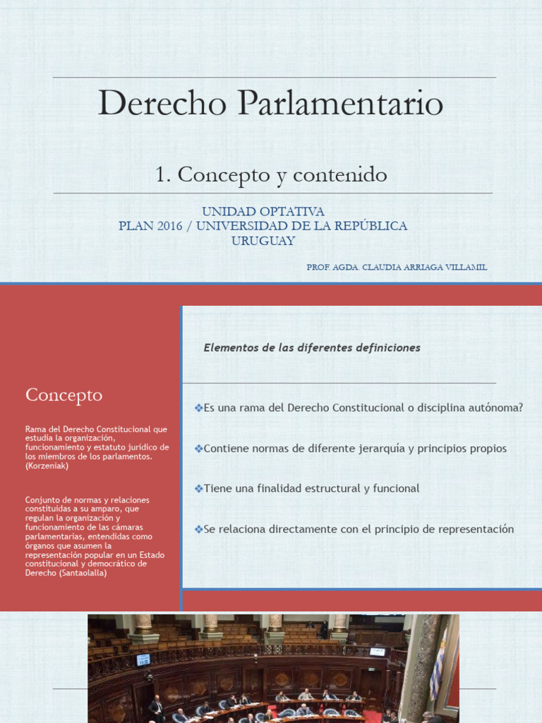 1-Derecho Parlamentario - Concepto y Contenido | PDF | Legislatura ...