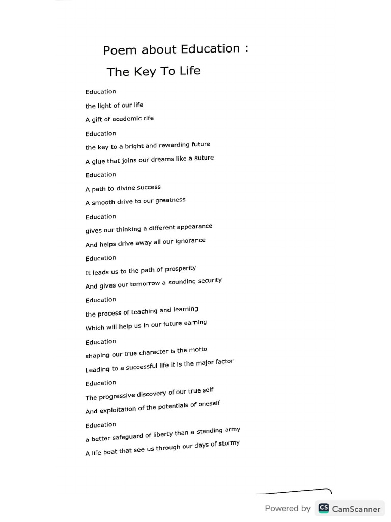 Education Poem | PDF