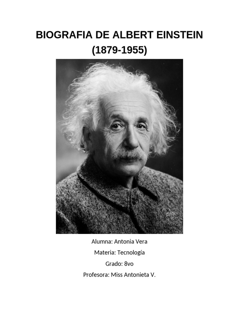 Biografía de Albert Einstein: Vida y Logros | PDF