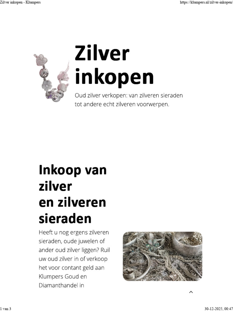 Zilver Inkopen - Klumpers | PDF