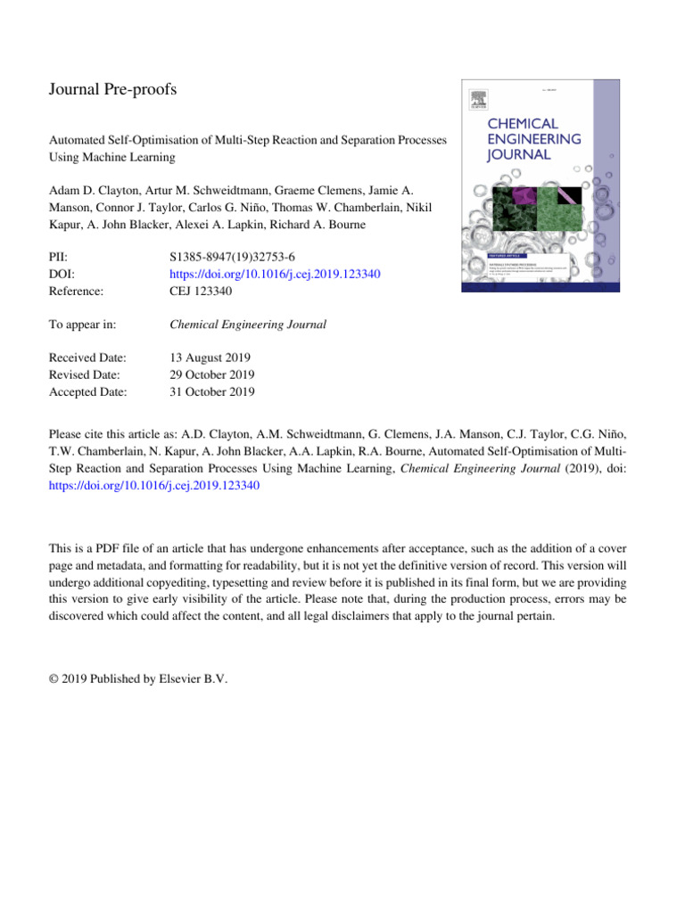 Automated Self-Optimisation of Multi-Step Reaction and Separation ...