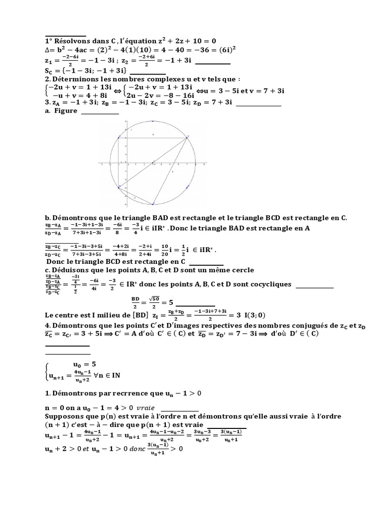 Corrigé Maths BAC D 2020-1-2 | PDF