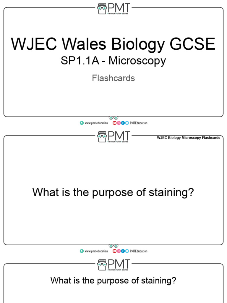 Flashcards - SP1.1a Microscopy - WJEC (Wales) Biology GCSE | PDF