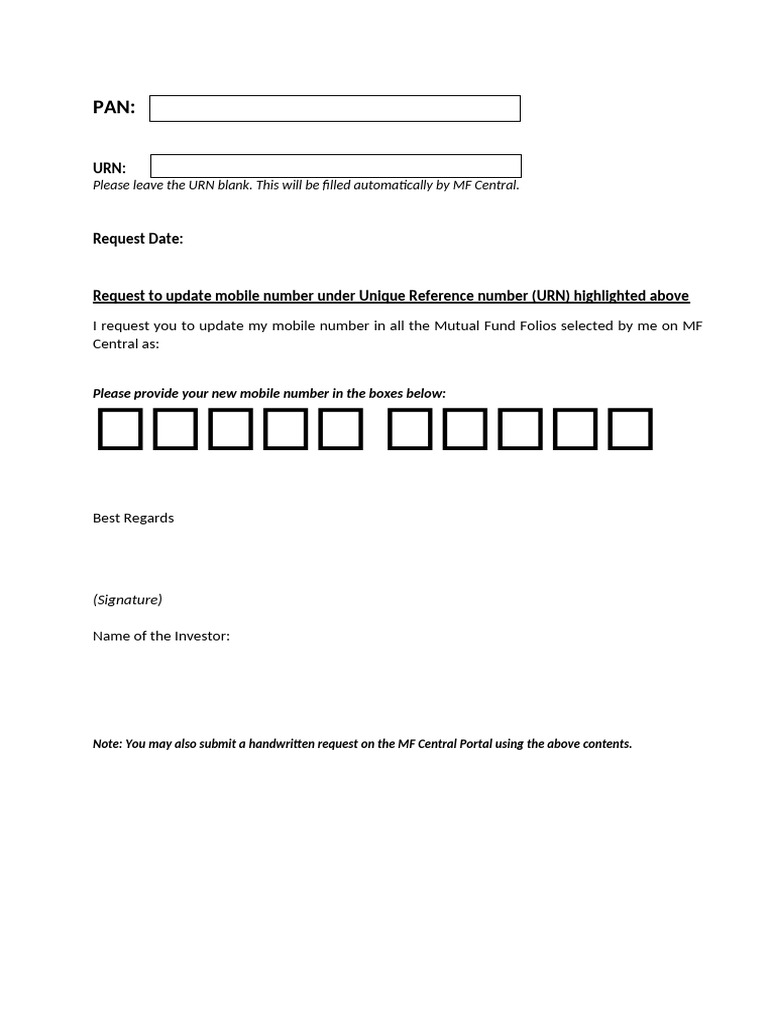 Updation of Mobile No | PDF