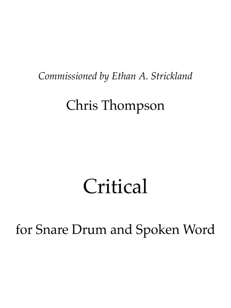 Critical - Official Score and Parts | PDF
