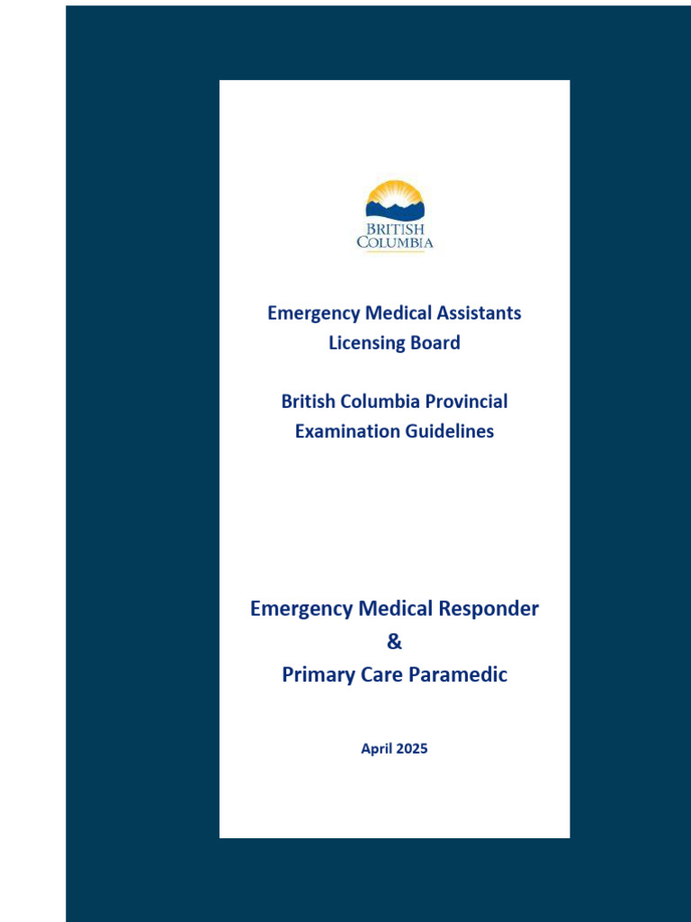 BC Emergency Medical Exam Guidelines | PDF | Cardiopulmonary ...