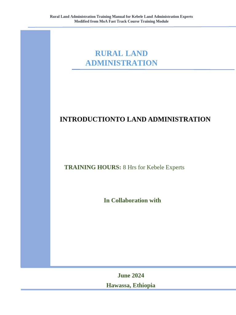 Module 01-Land Administration-Final COVER LETTER | PDF | Valuation ...
