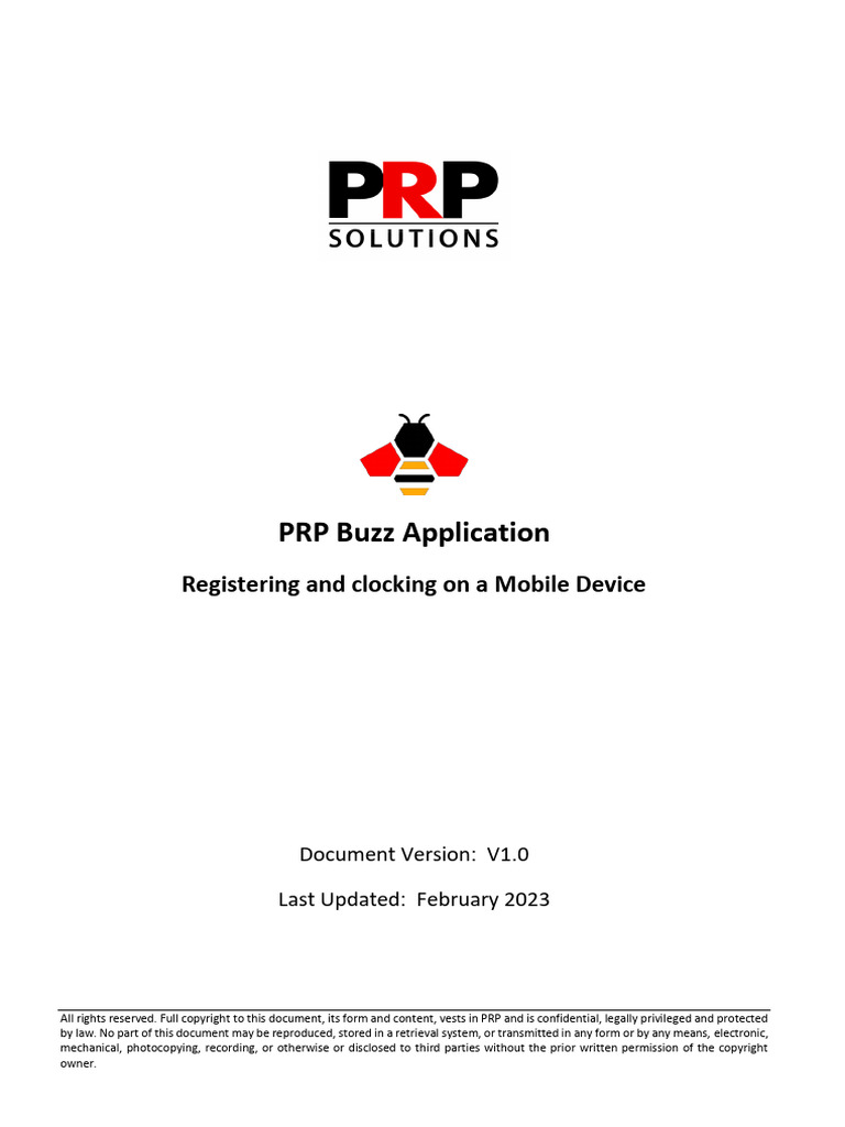 PRP Buzz App: Registration & Clocking Guide | PDF | Mobile App | Computing