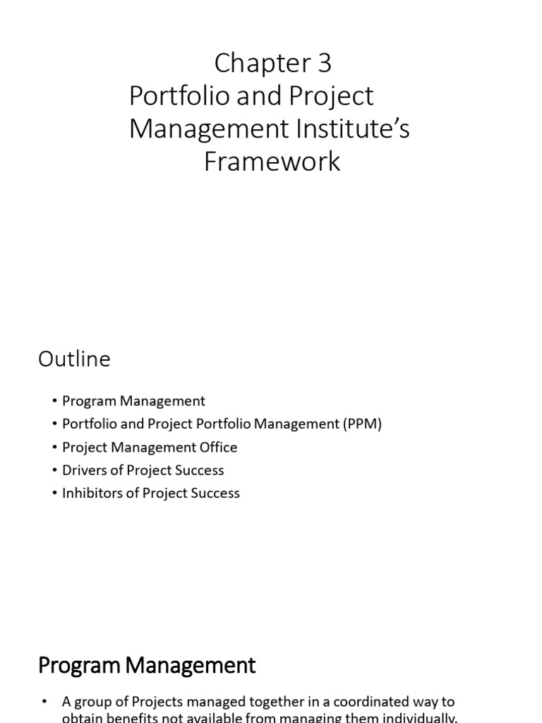 Project and Portfolio Management Framework | PDF | Project Management ...