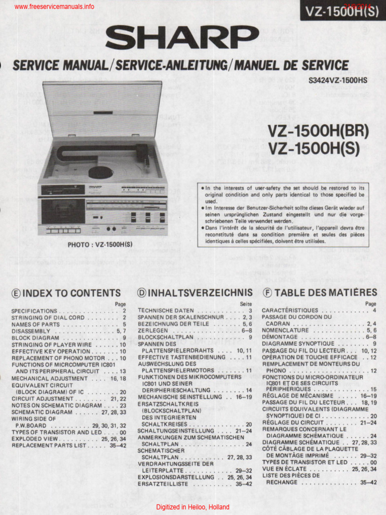 Sharp vz-1500 | PDF
