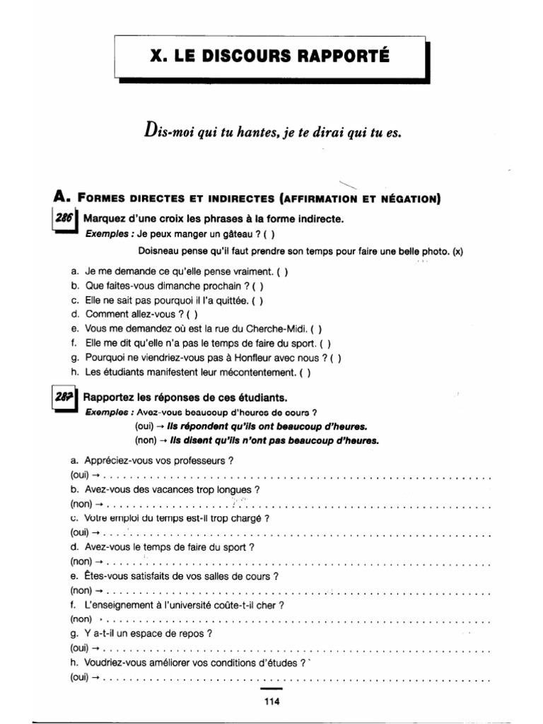 Exercice Discour Rapporte | PDF