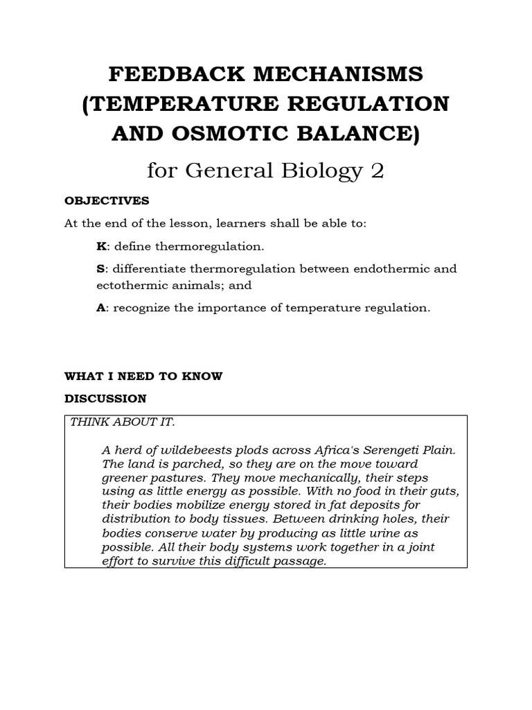 Module Feedback Mechanism | PDF | Homeostasis | Insulin