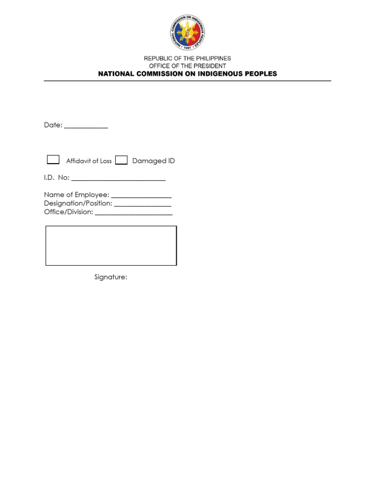 2F16. Request Form For ID Replacement | PDF
