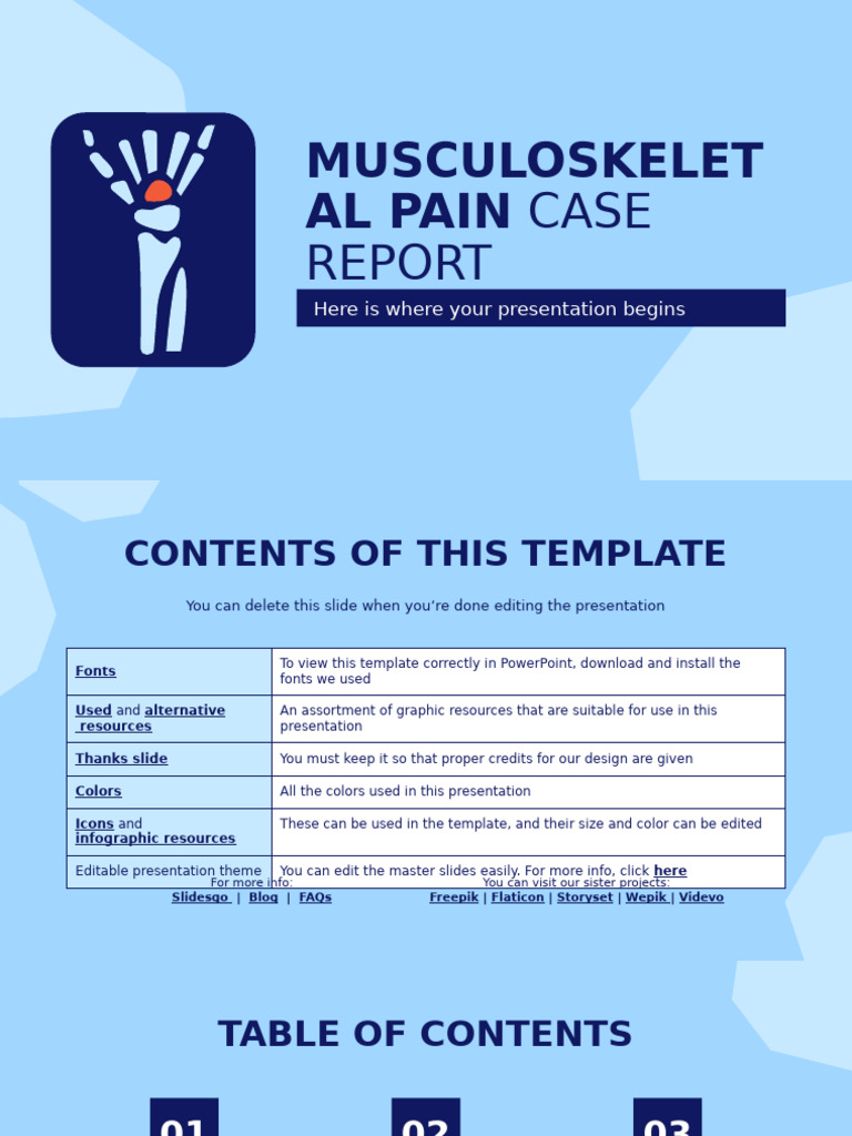 Musculoskeletal Pain Case Report by Slidesgo | PDF | Medical Diagnosis ...