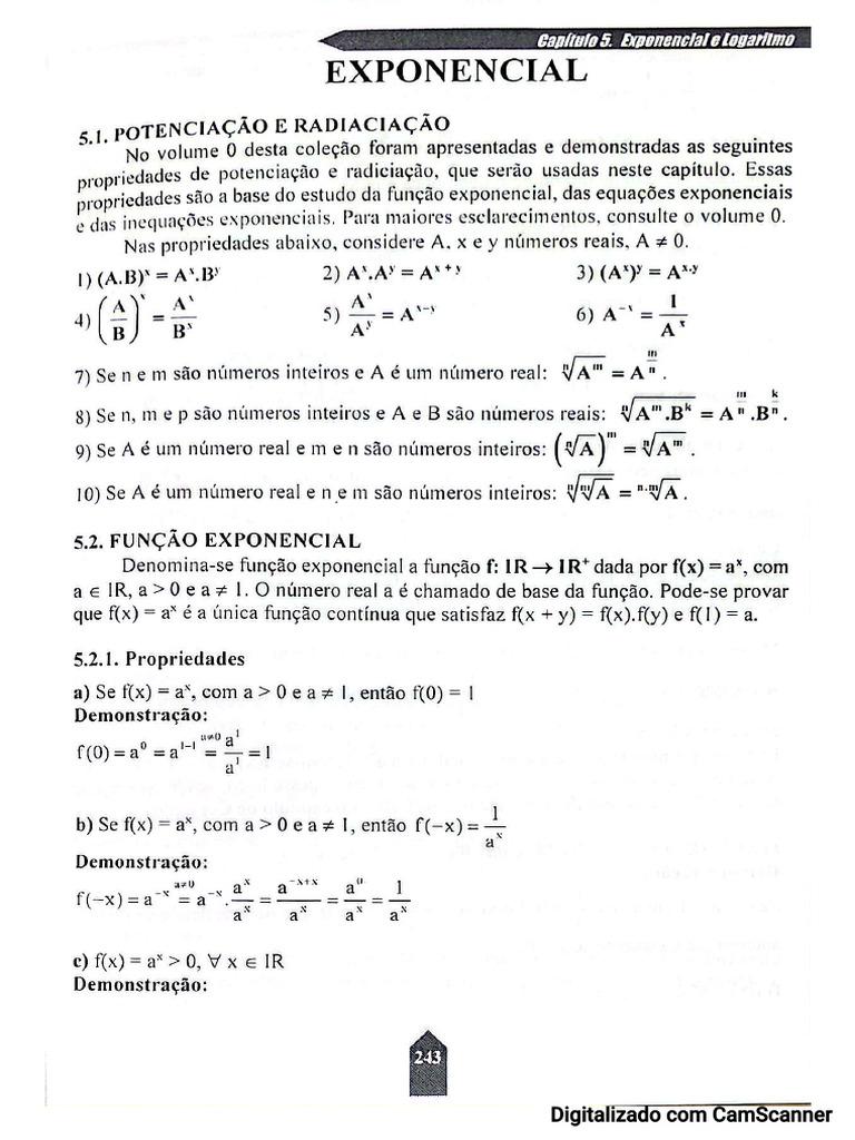 Capítulo 5 - Marcelo Rufino - Volume 1 - Exponencial | PDF