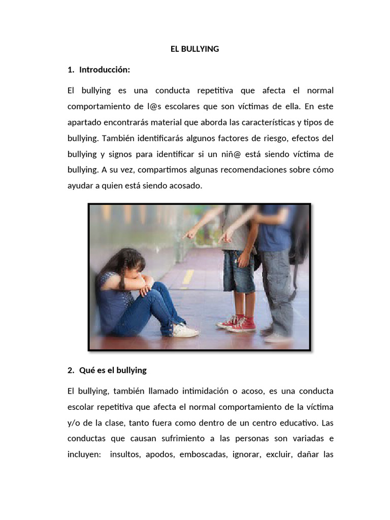 Guía Completa sobre el Bullying Escolar | PDF | Acoso cibernético ...