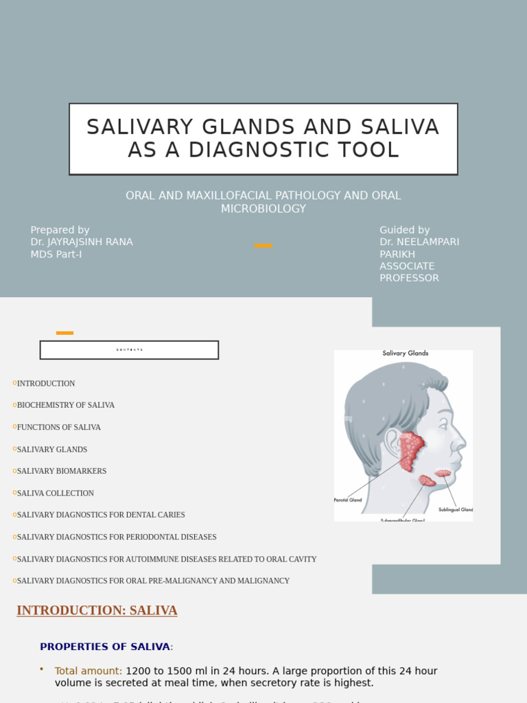 Saliva As A Diagnostic Tool Ppt-2 | PDF | Saliva | Endoplasmic Reticulum