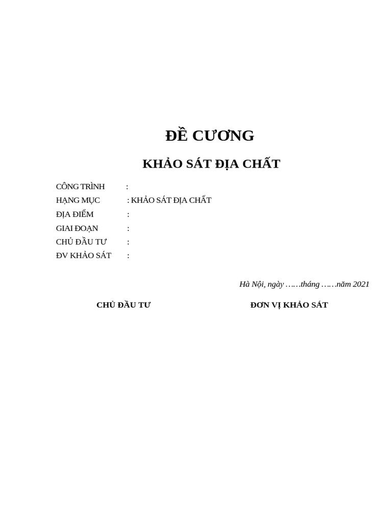 De Cuong Khao Sat Dia Chat | PDF