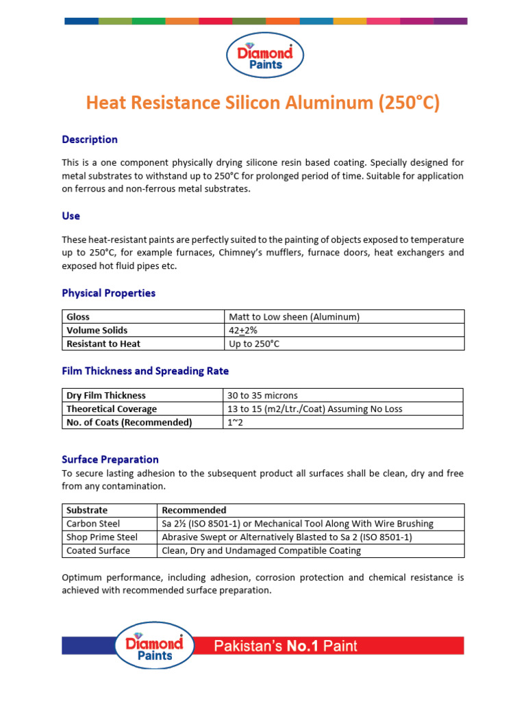 Heat-Resistant Silicone Aluminum Coating | PDF | Coating | Secondary ...