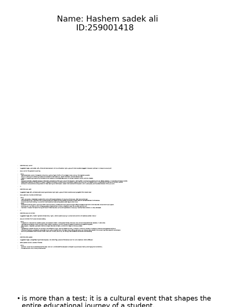 Name: Hashem Sadek Ali ID:259001418 | PDF | Teachers | Learning