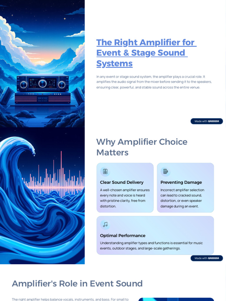 The Right Amplifier For Event and Stage Sound Systems | PDF ...
