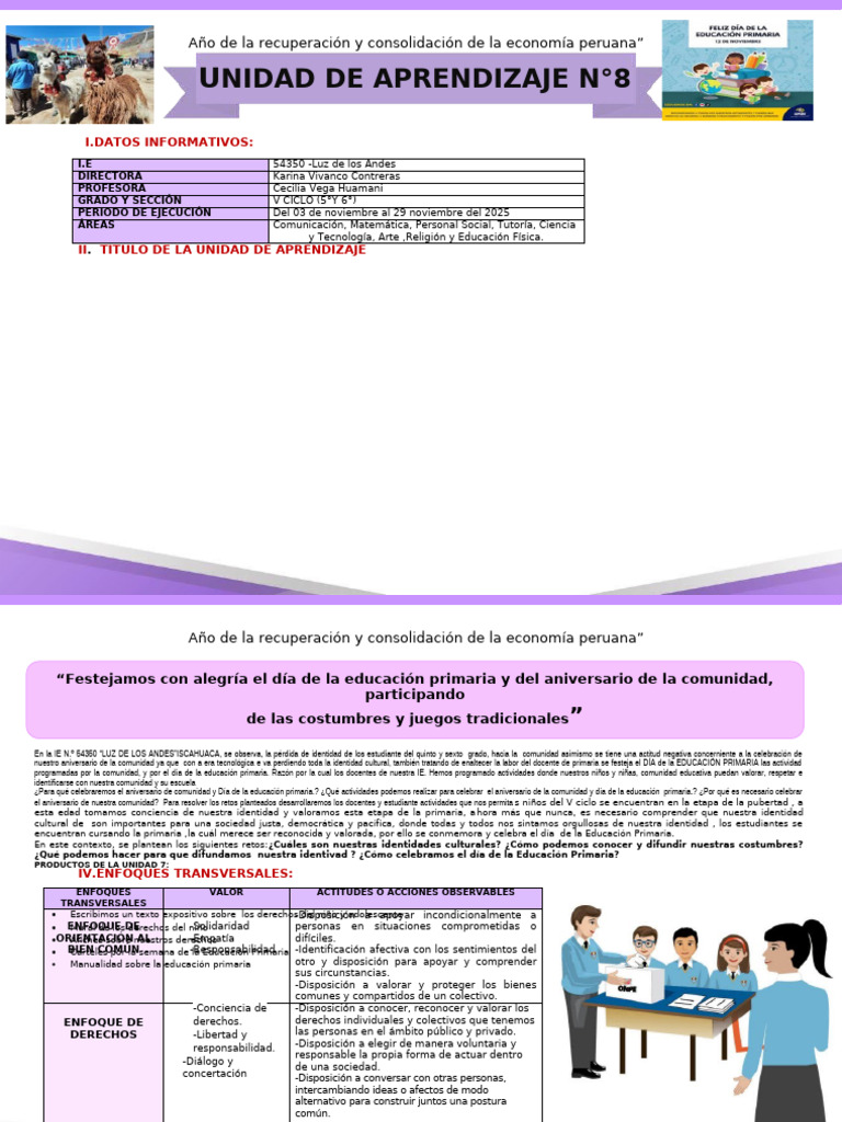 V Ciclo Unidad 7-2025 | PDF | Decimal | Geometría