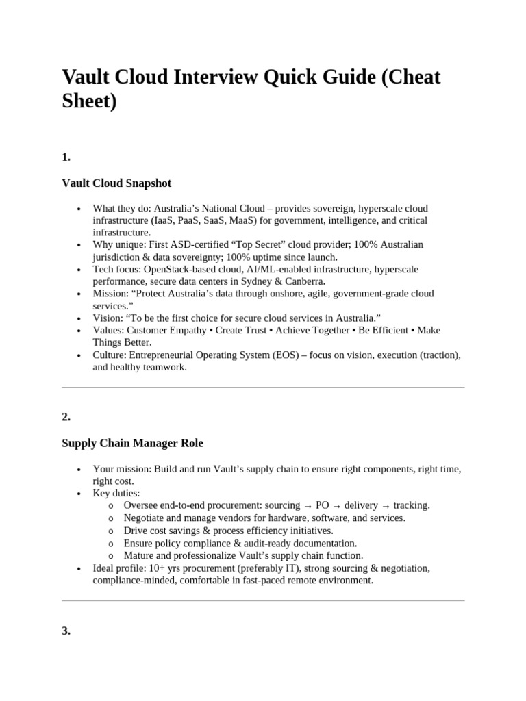 Vault Cloud Cheat Sheet Pdf Cloud Computing Procurement