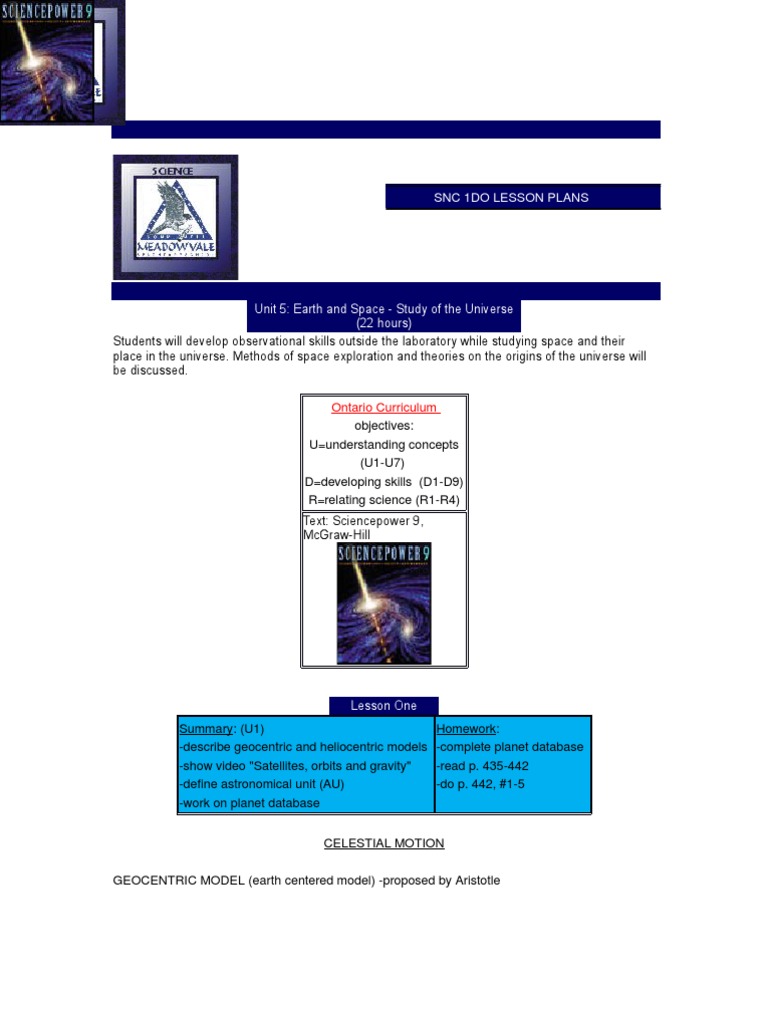 Unit 5 Earth and Space | PDF | Stars | Milky Way