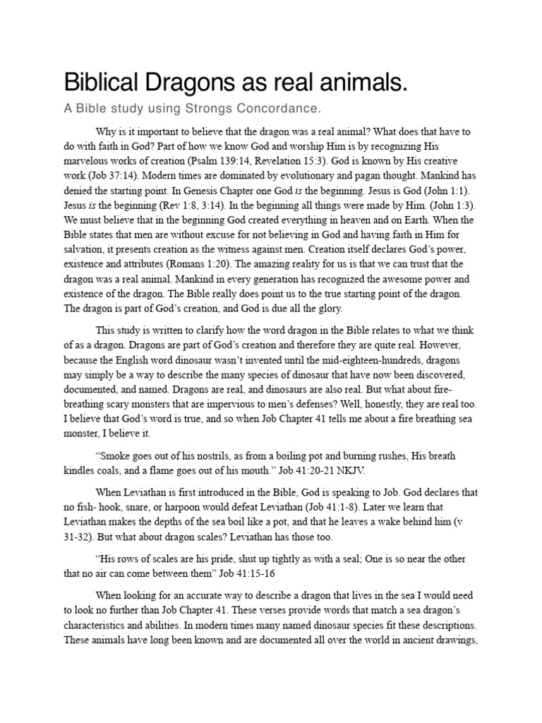 Biblical Dragons in The Old Testament | PDF | Serpents In The Bible ...