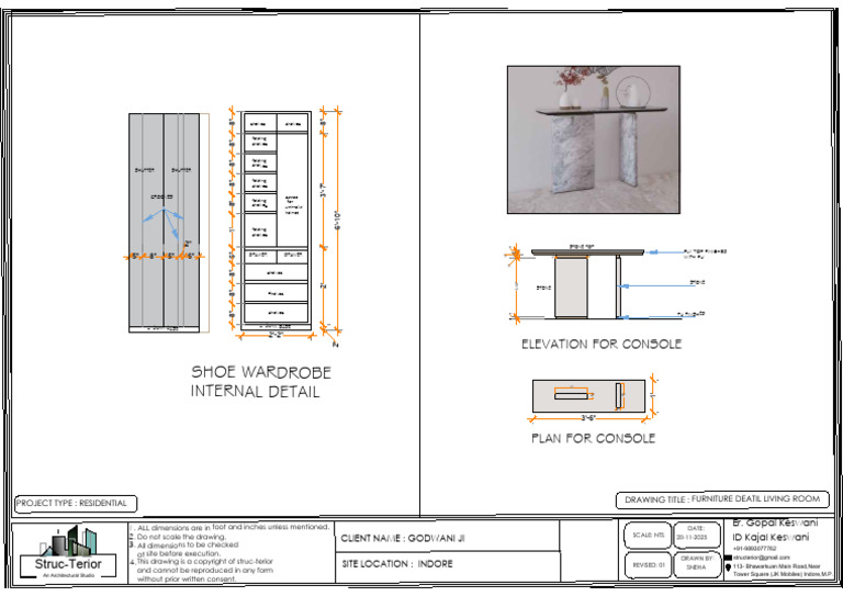 Godhwani Living Furniture Console Detail-Model | PDF