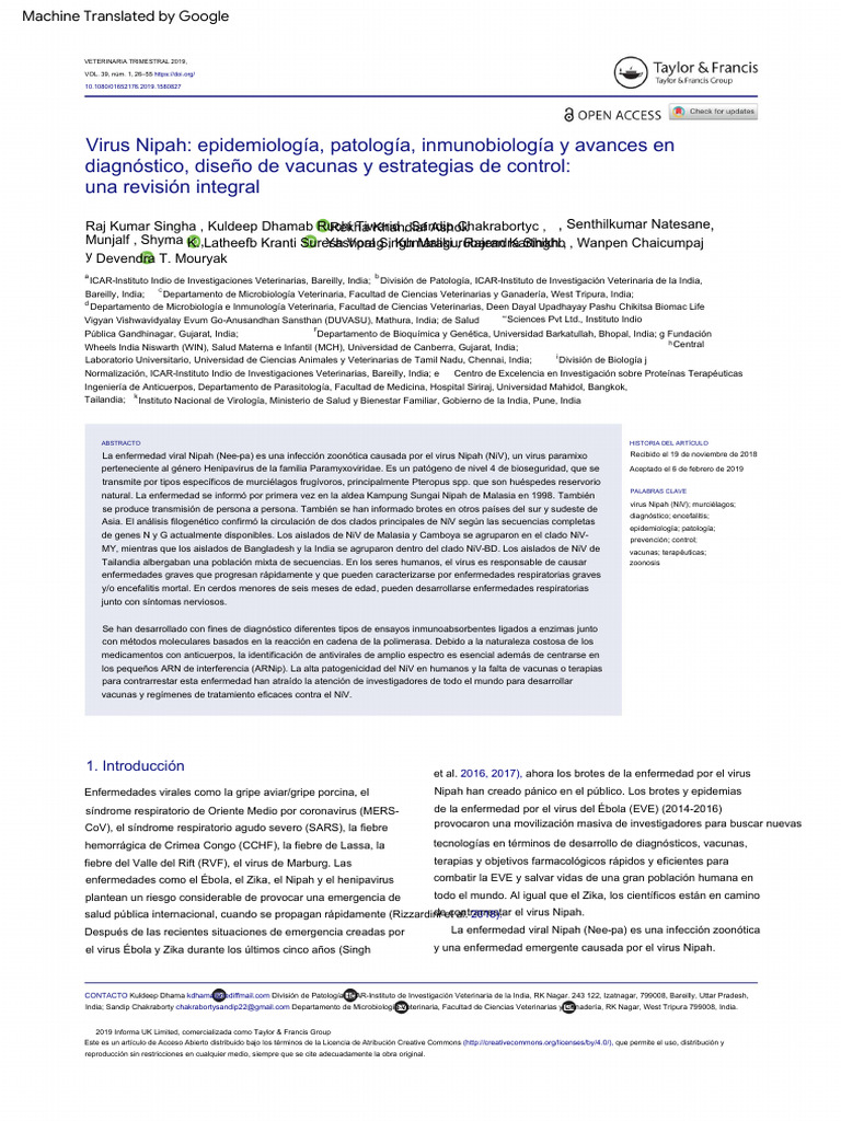 virus NIPAH EN ESPAÑOL | PDF | Virus | Biología