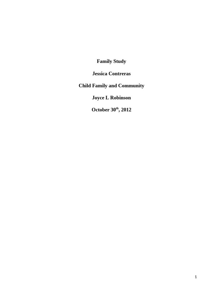 Family Study (Assignment 2) | PDF | Schools | Behavioural Sciences