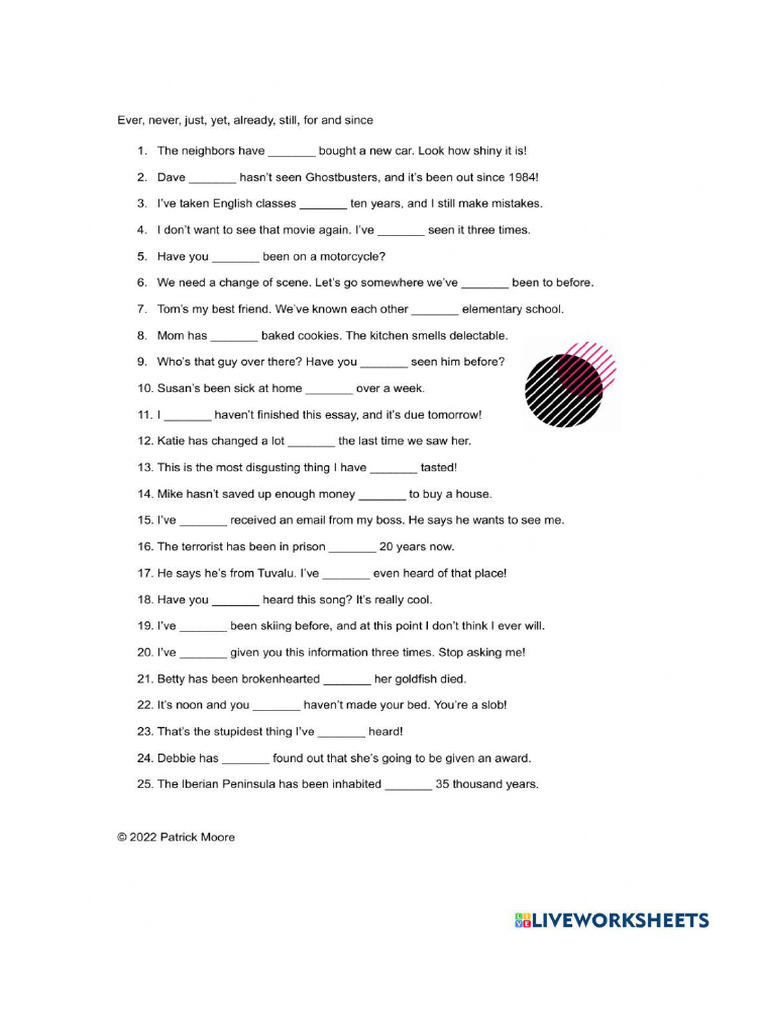 Already Yet Still Ever Never Since For | PDF