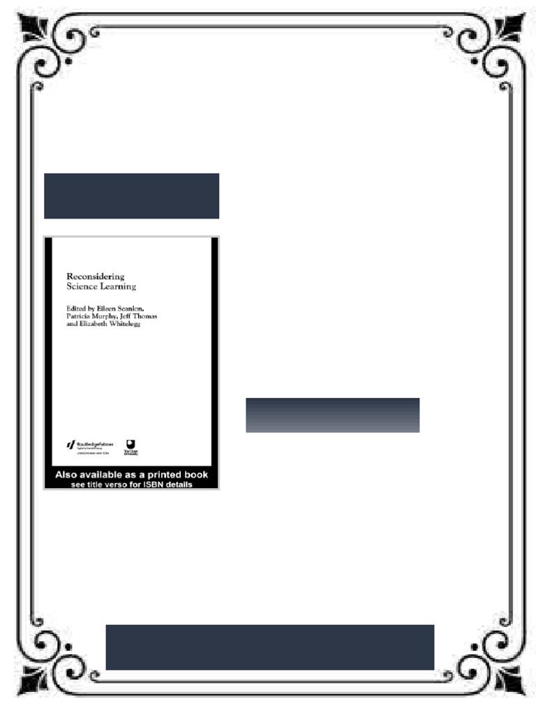 Reconsidering Science Learning 1st Edition Eileen Scanlon ebook ...