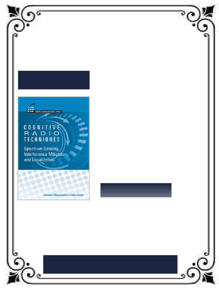 Cognitive Radio Techniques Spectrum Sensing Interference Mitigation and ...