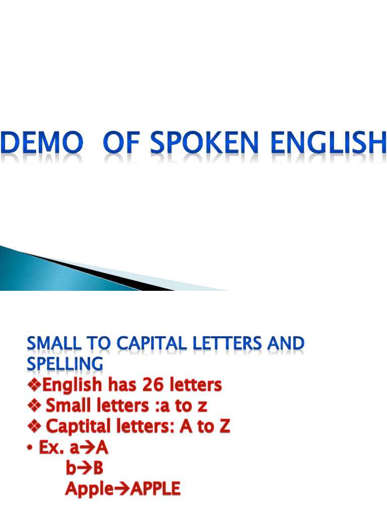 Demo of Spoken English | PDF