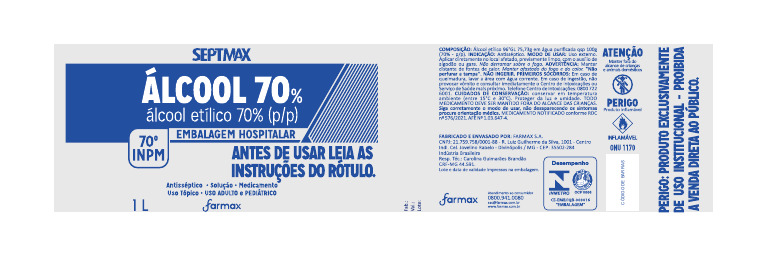 Rotulo - Alcool Etilico 70 Septmax 1l | PDF