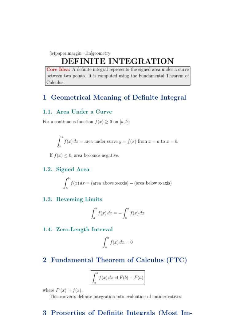 DEFINITE_INTEGRATION | PDF | Integral | Functions And Mappings