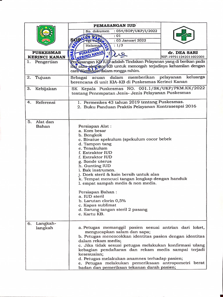 Sop KB Iud | PDF