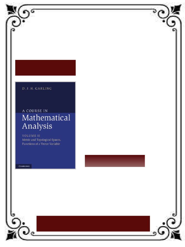 A Course in Mathematical Analysis Volume II Metric and Topological ...
