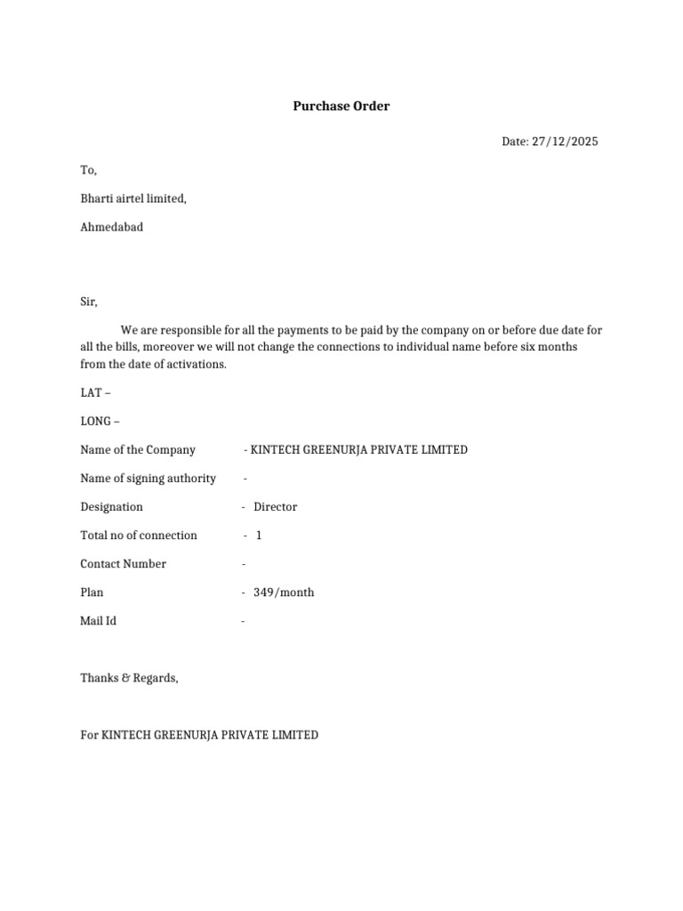 PO Format - Postpaid CUG-1-1 (1) | PDF