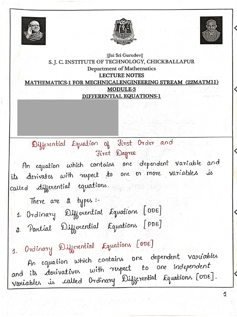 1st Year --Module 3--M1 Mechanical Engineering Stream BMATM101.PDF | PDF