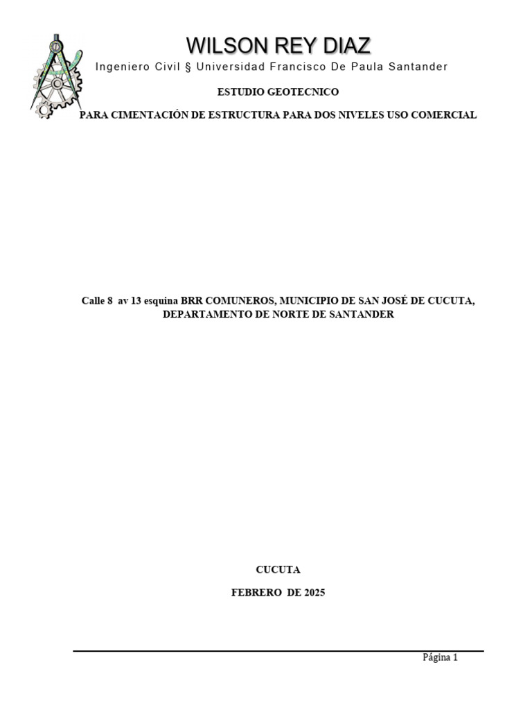 ESTUDIO DE SUELOS cll 8 Av 13 esquina BRR COMUNEROS | PDF | Temblores ...